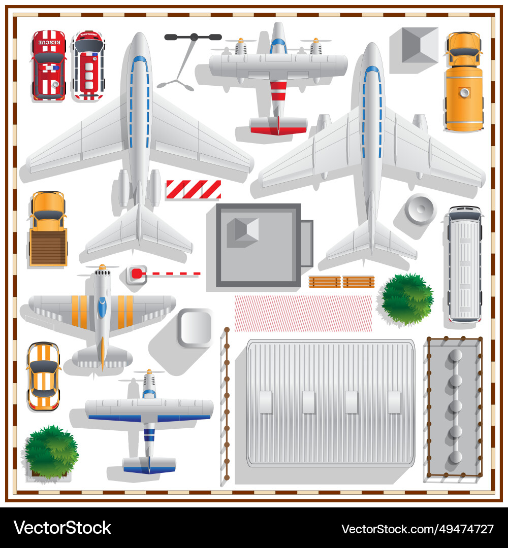 A set of elements for the airport Royalty Free Vector Image
