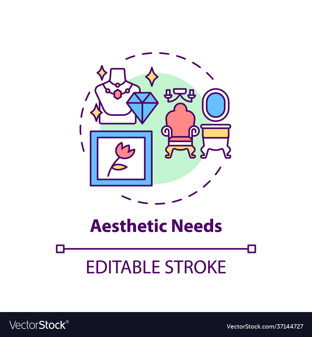 Aesthetic needs concept icon Royalty Free Vector Image Aesthetic needs concept icon Royalty Free Vector Image