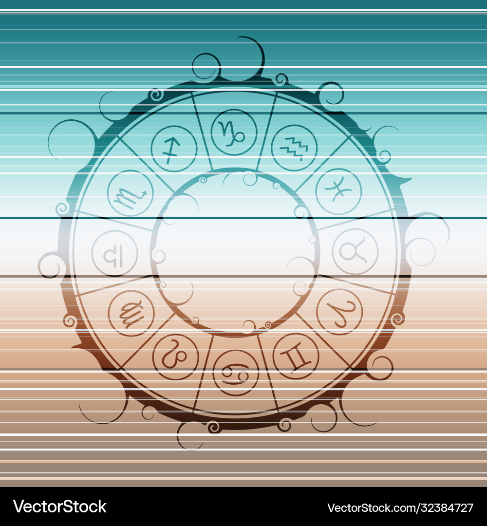 Astrology symbols in circle Royalty Free Vector Image