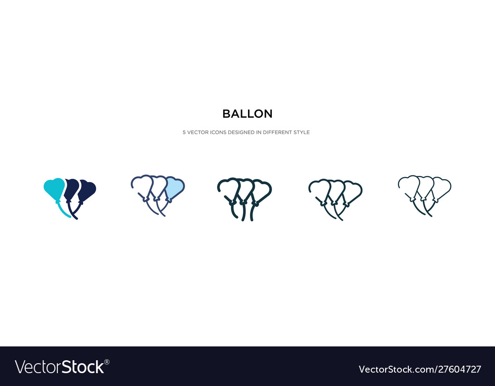 Balloon icon in different style two colored Vector Image