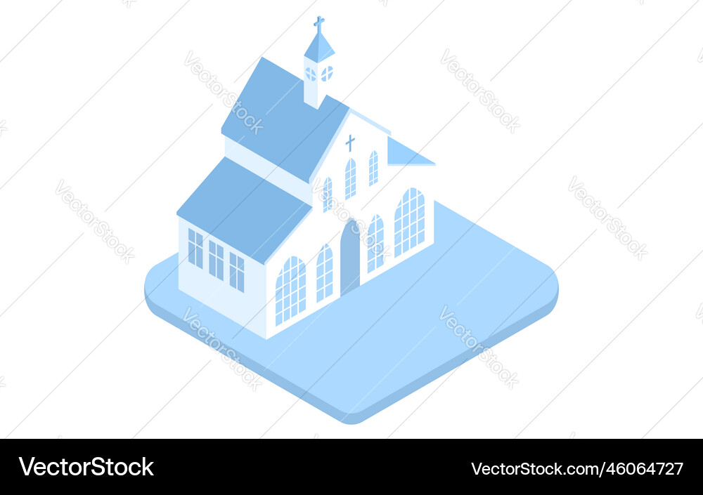 Christian church icon isometric Royalty Free Vector Image
