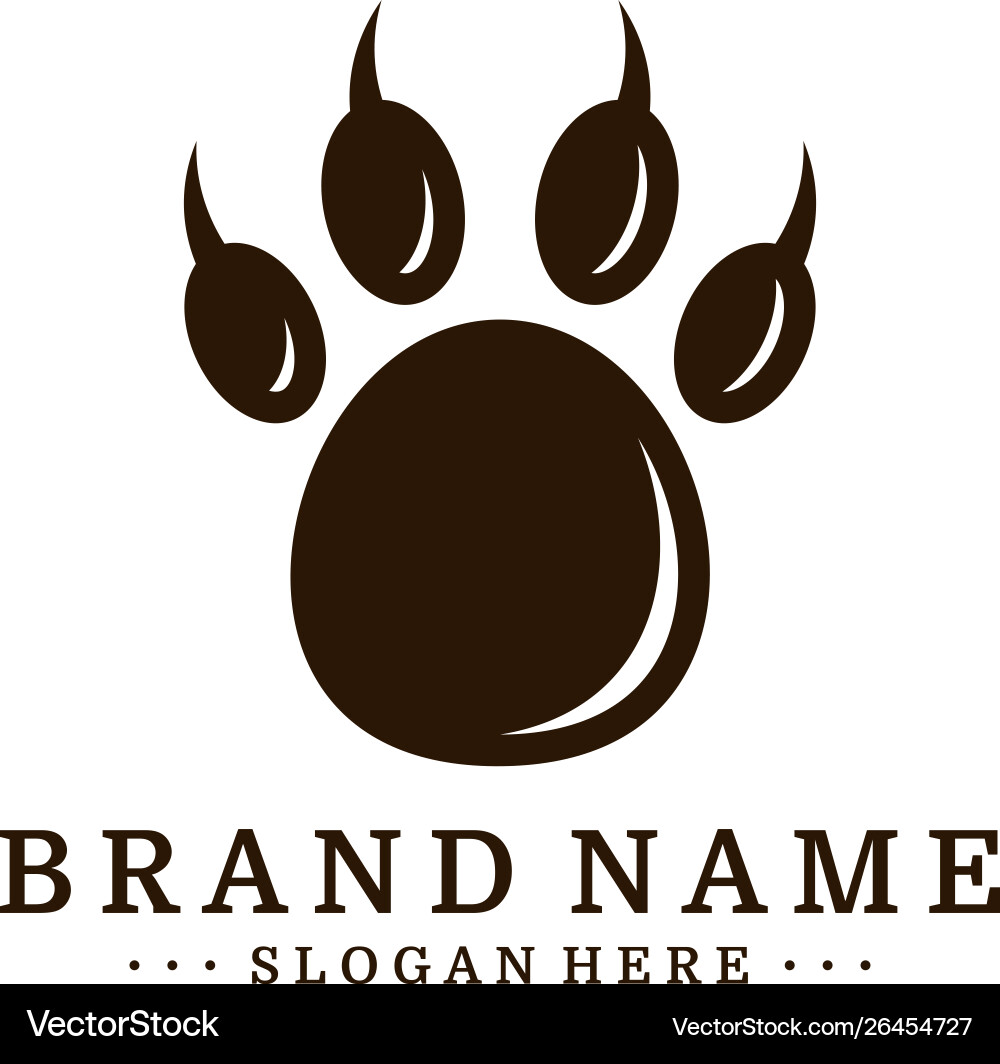 Dog foot logo design template icon Royalty Free Vector Image