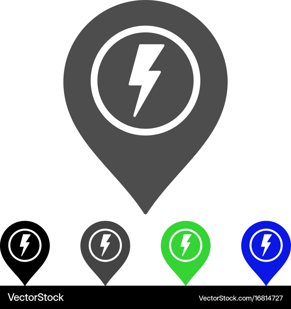 Electric marker flat icon Royalty Free Vector Image