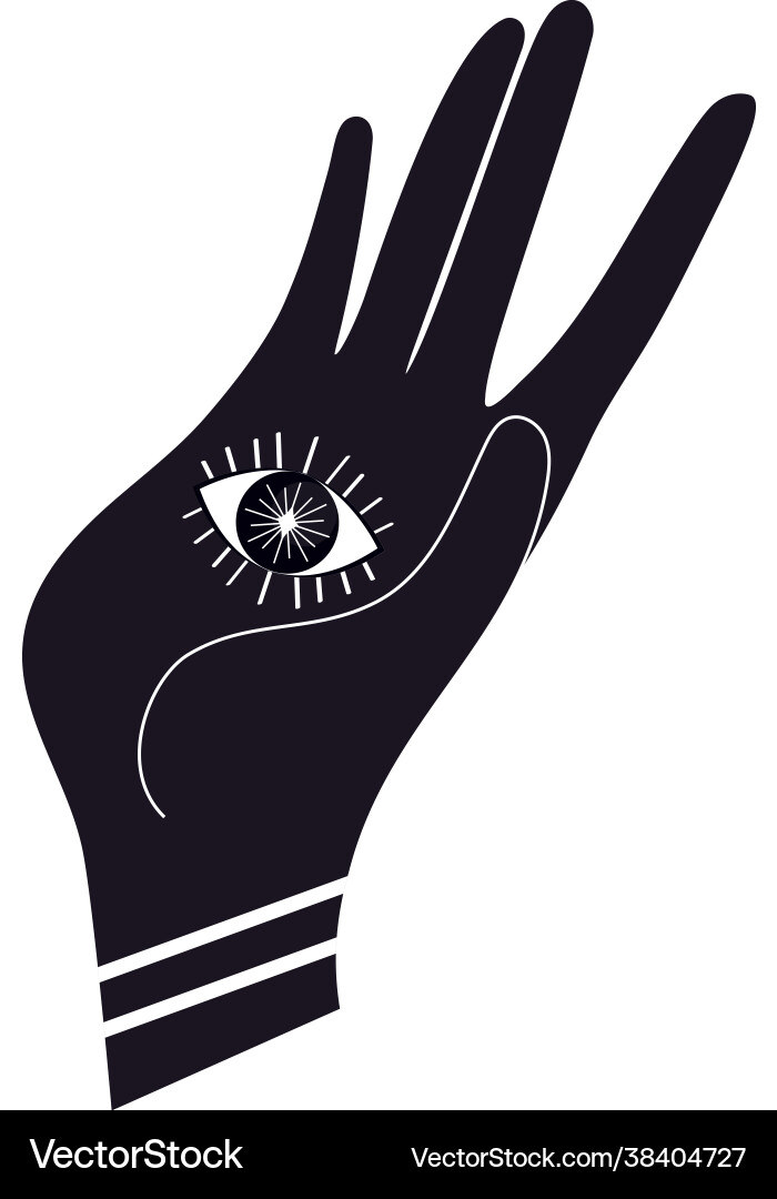 Esoteric eye in hand Royalty Free Vector Image