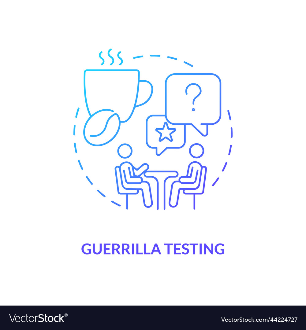 Guerrilla testing blue gradient concept icon Vector Image Guerrilla testing blue gradient concept icon Vector Image