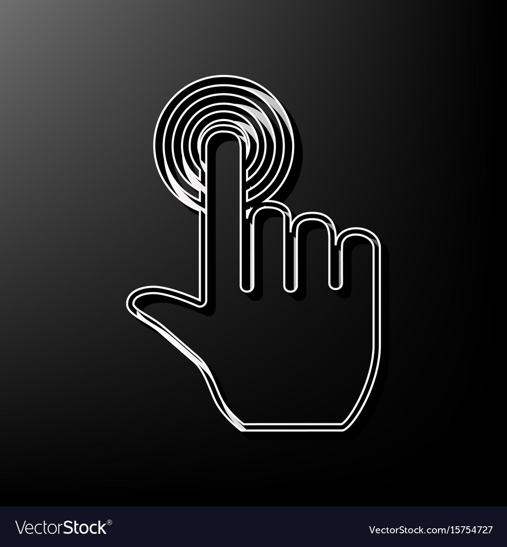 Hand click on button gray 3d printed icon Vector Image
