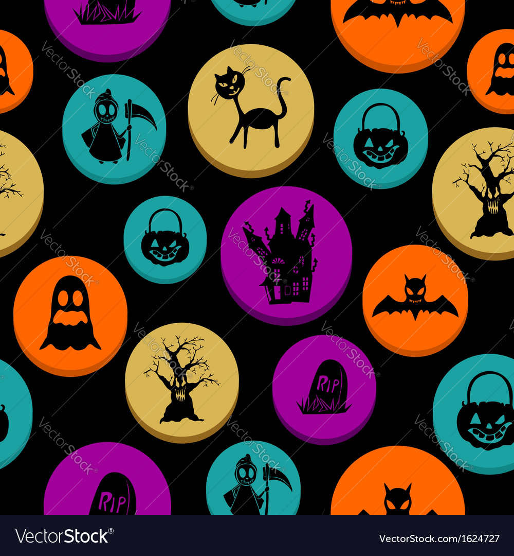 Happy halloween elements seamless pattern Vector Image