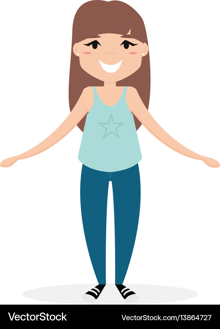 Happy young girl Royalty Free Vector Image - VectorStock