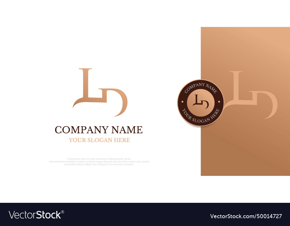 Initial ld logo design Royalty Free Vector Image