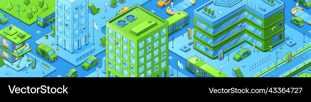Isometric city modern metropolis with buildings Vector Image