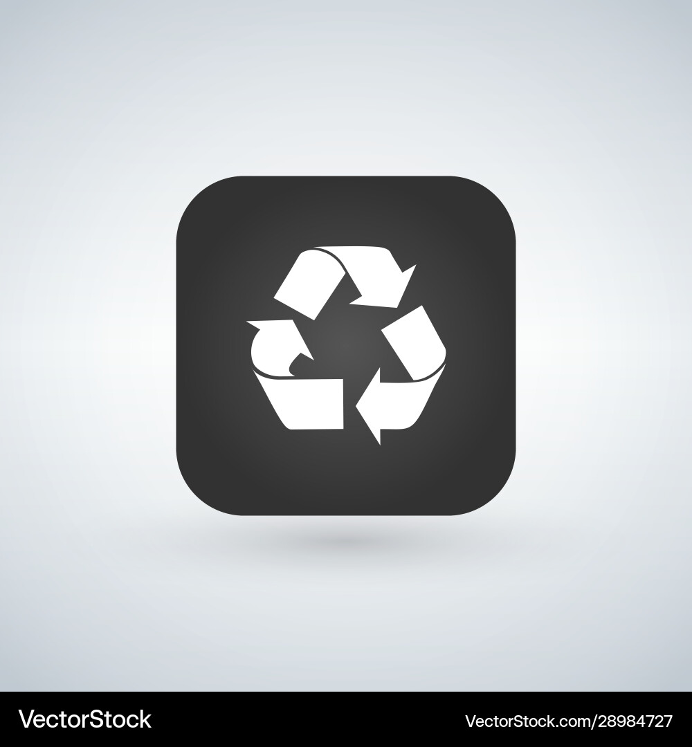 Recycle reuse or reduce symbol over black app Vector Image