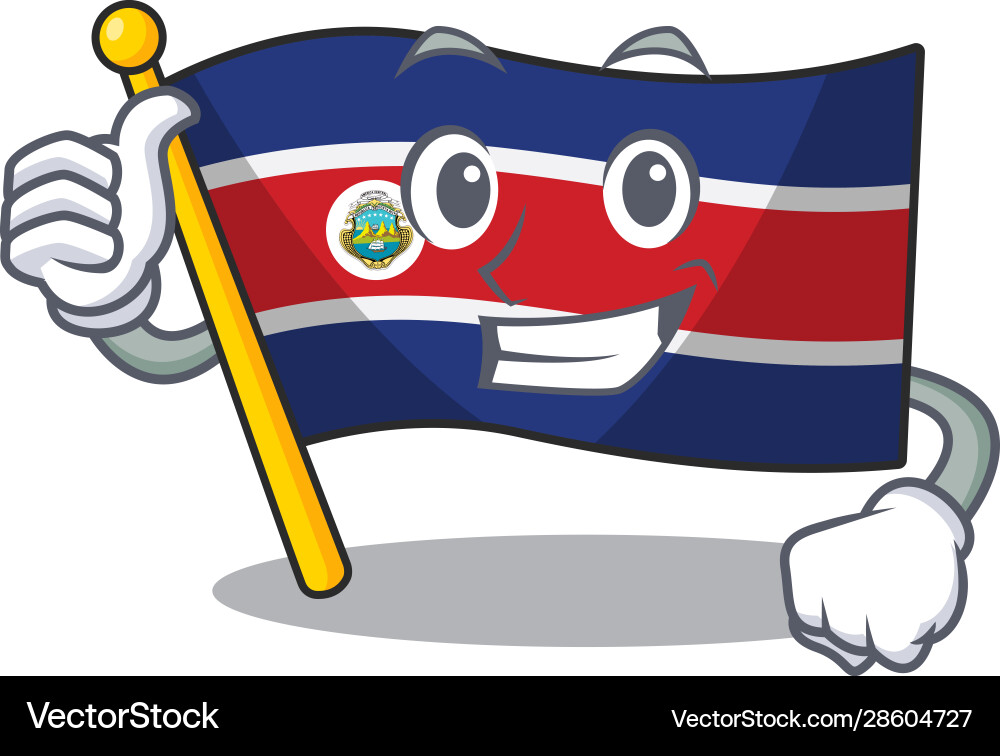 Smiley mascot flag costa rica scroll making Vector Image