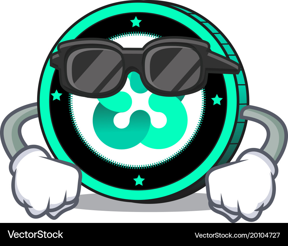 Super cool ethos coin character cartoon Royalty Free Vector