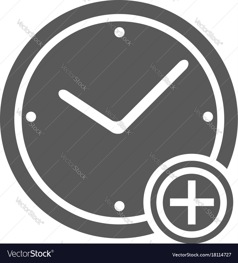 Time plus icon simple Royalty Free Vector Image