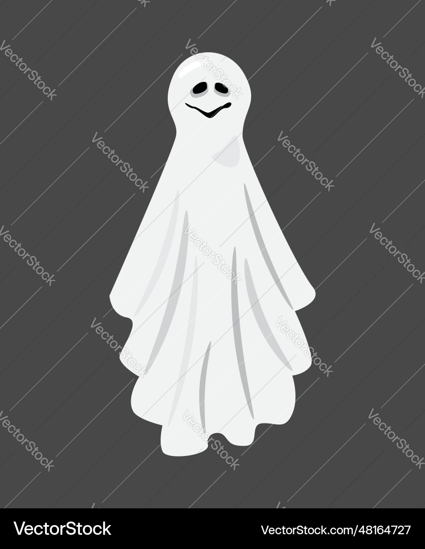 White cloth ghost halloween cartoon characters Vector Image