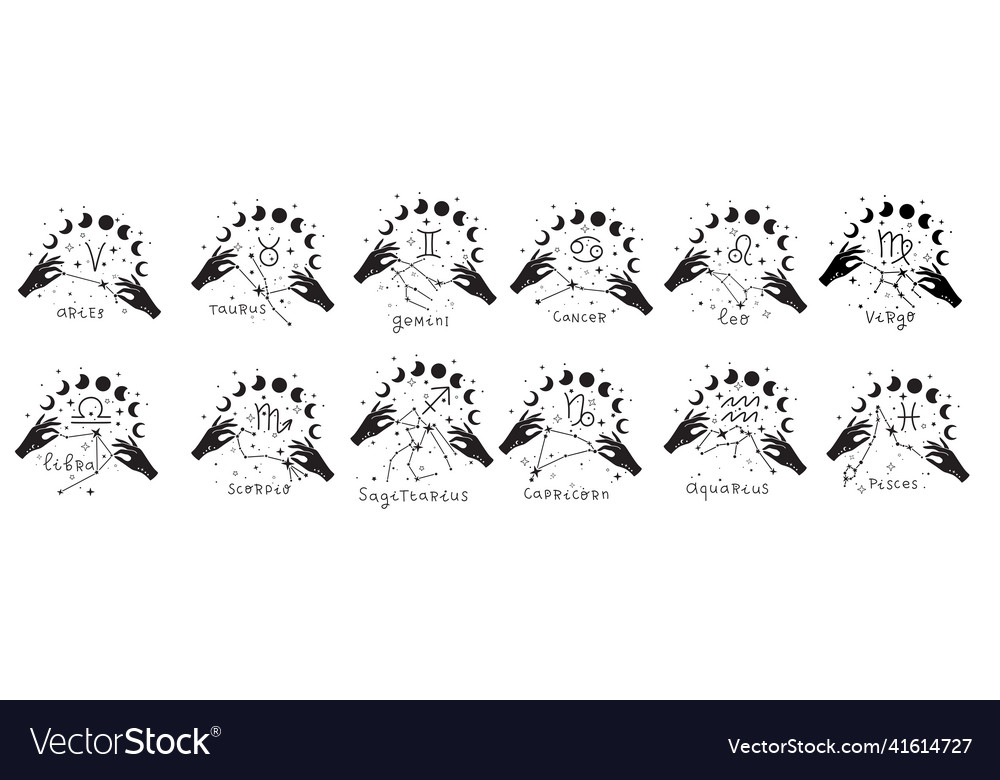 Zodiac Astrology Horoscope Design Royalty Free Vector Image