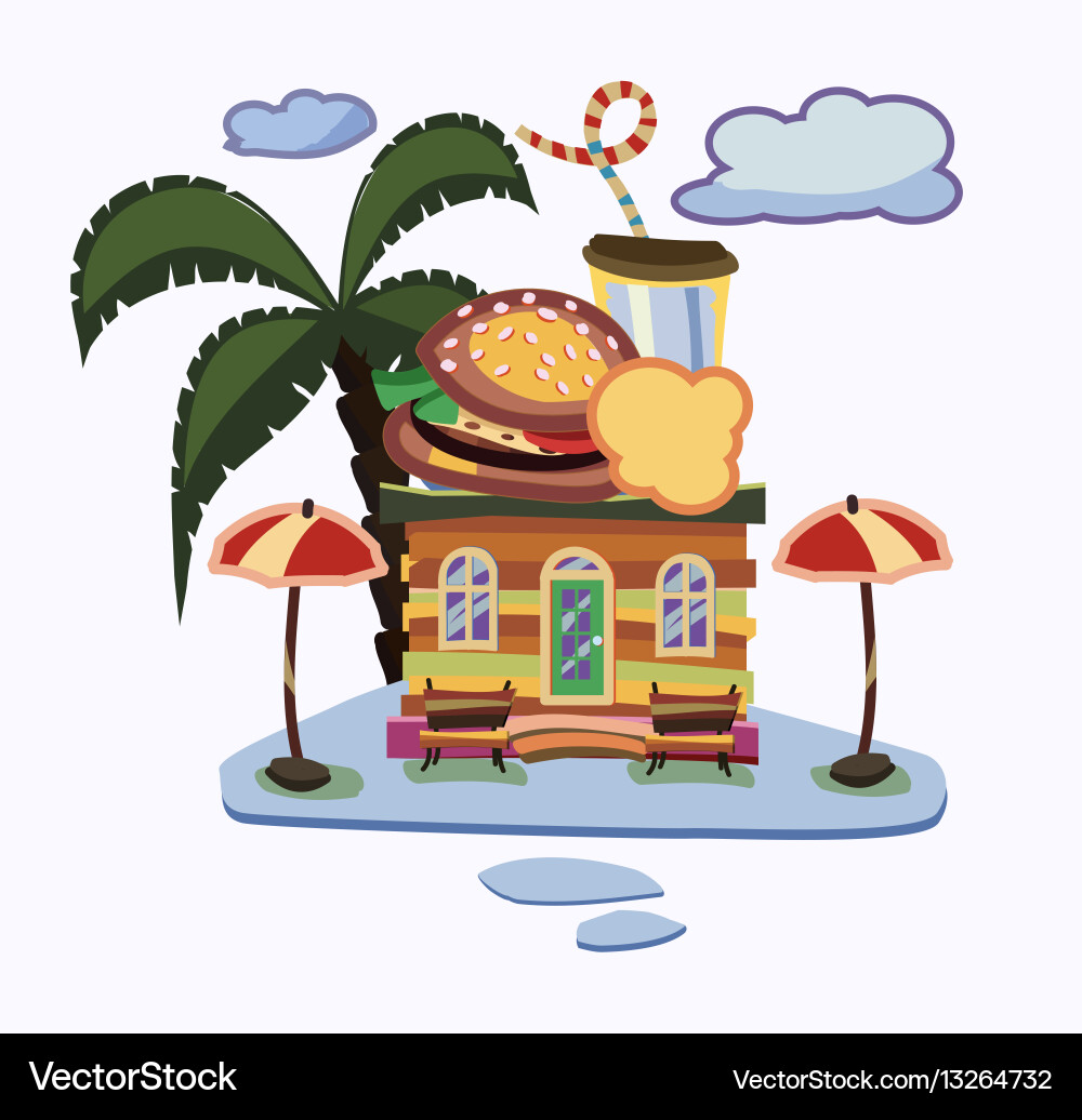 A shop building products with Royalty Free Vector Image