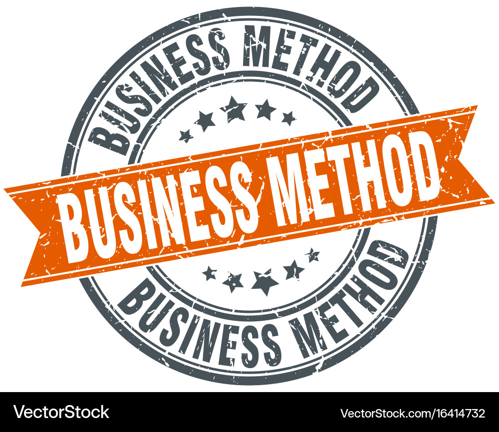 Business method round grunge ribbon stamp Vector Image
