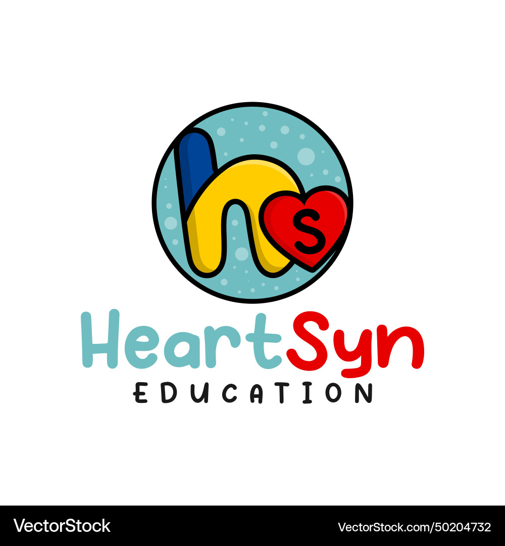 Children school logo with the letters hs Vector Image