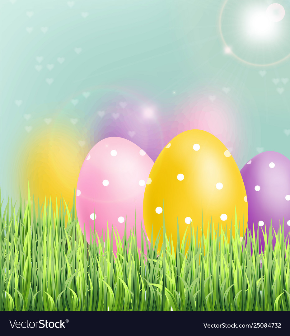 Colorful easter eggs realistic spring Royalty Free Vector