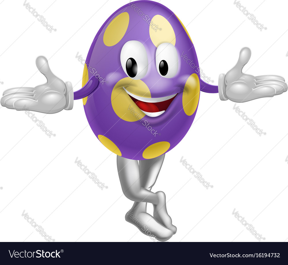 Easter egg character Royalty Free Vector Image
