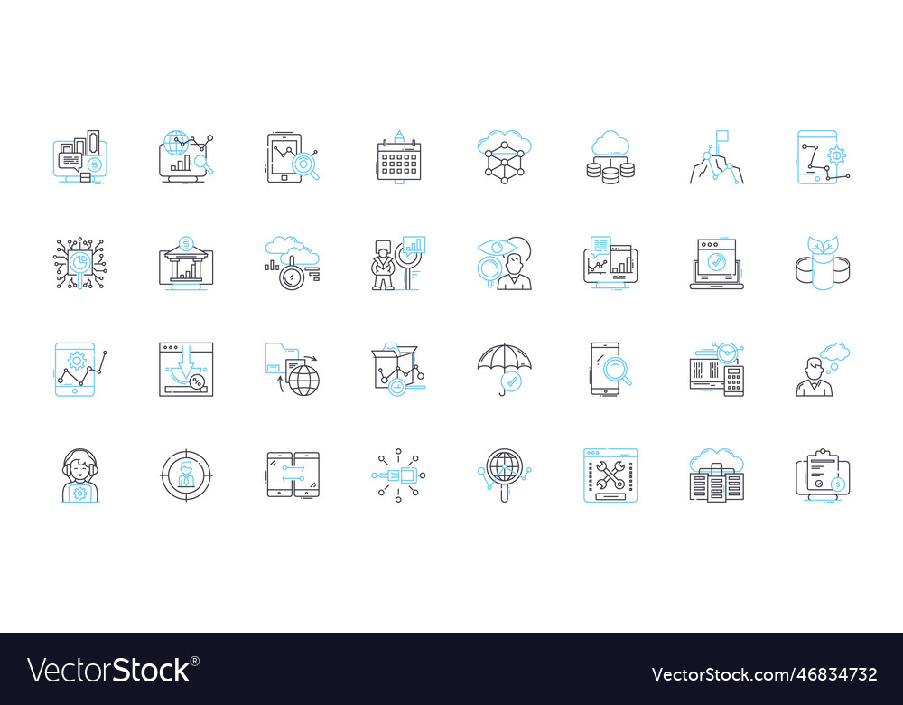Email marketing linear icons set automation Vector Image Email marketing linear icons set automation Vector Image