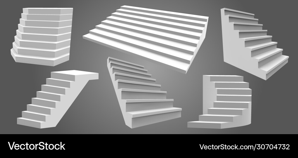 Exterior realistic stairs architectural home Vector Image