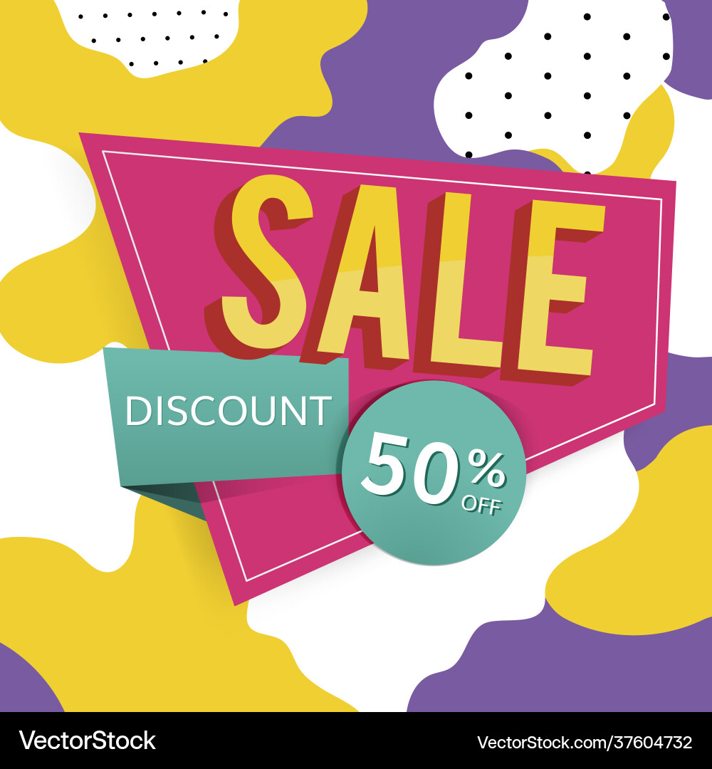 Half price sale sign Royalty Free Vector Image