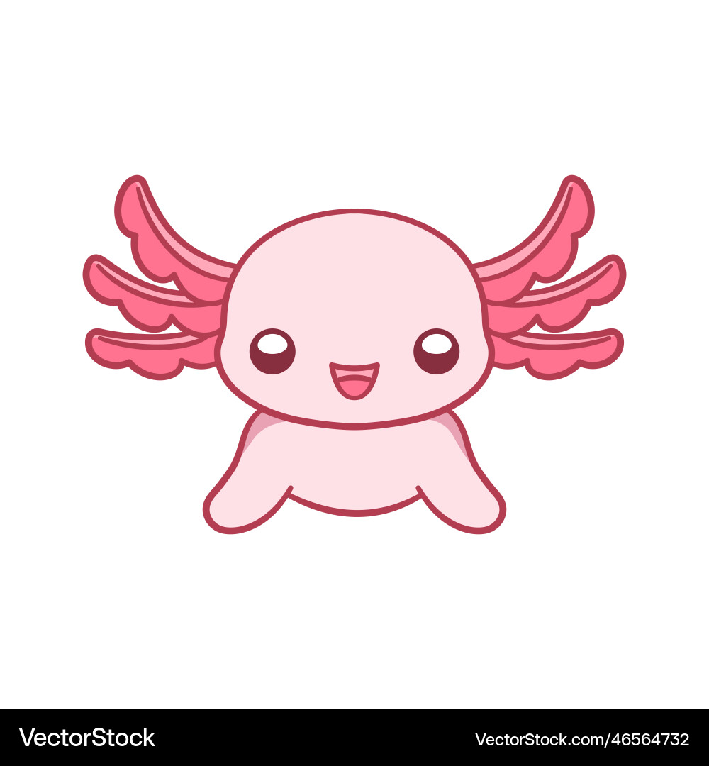 Happy axolotl head cartoon cute underwater Vector Image