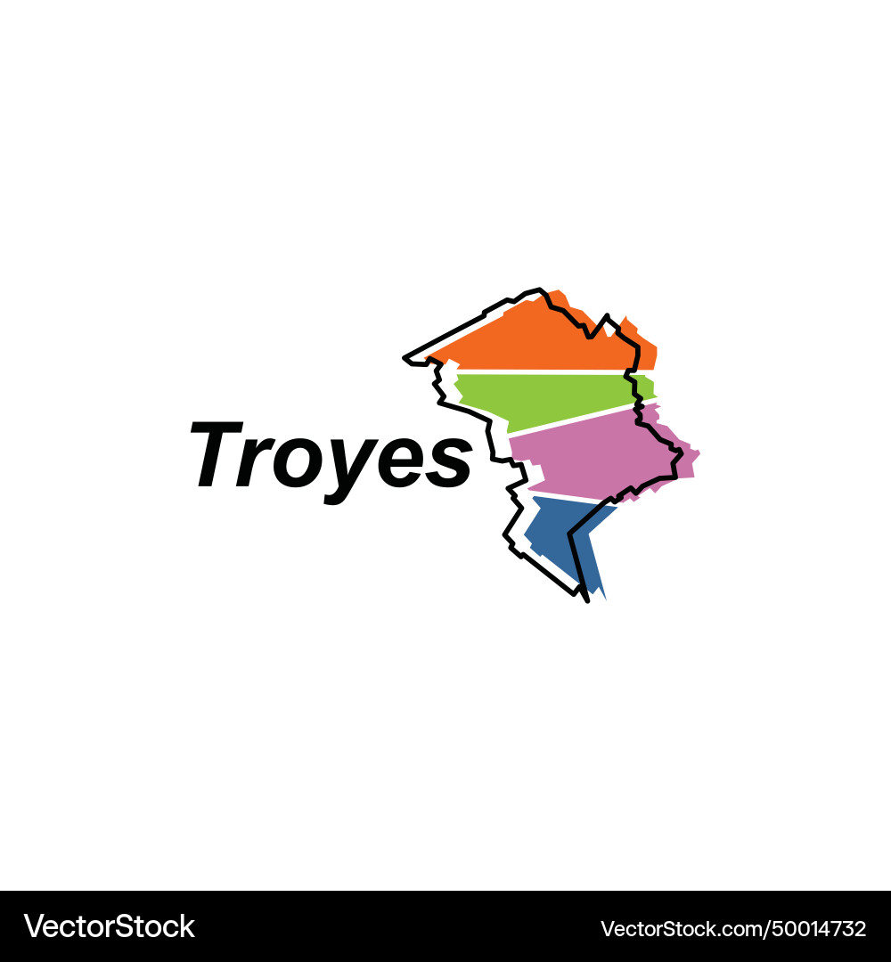 Map of troyes design template national borders Vector Image