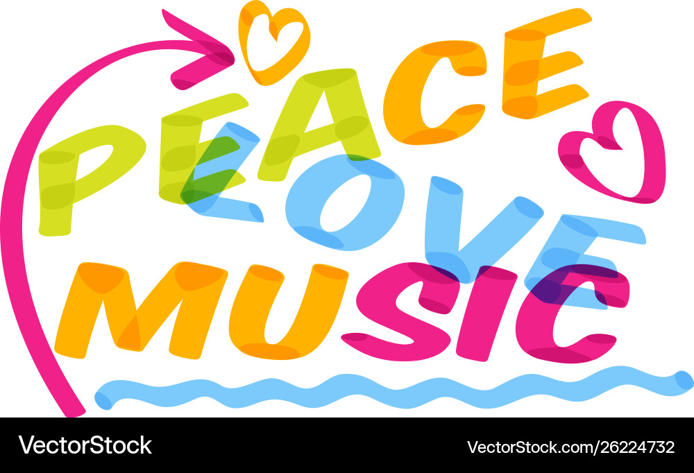 Music lettering musical typography graphic Vector Image