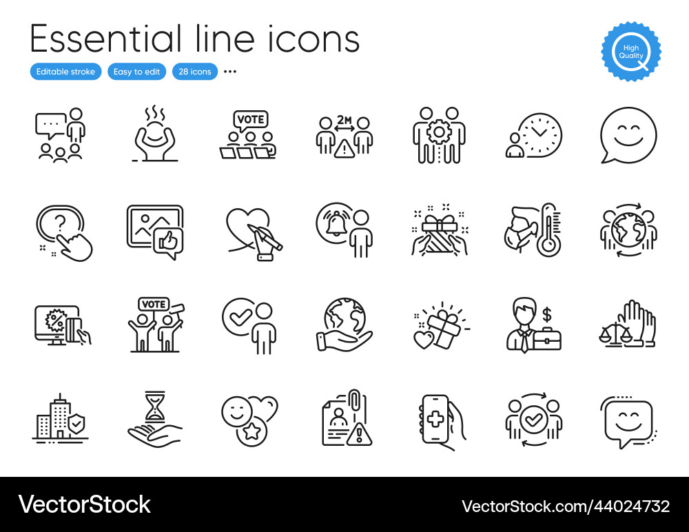 People chatting gift and search employee line Vector Image