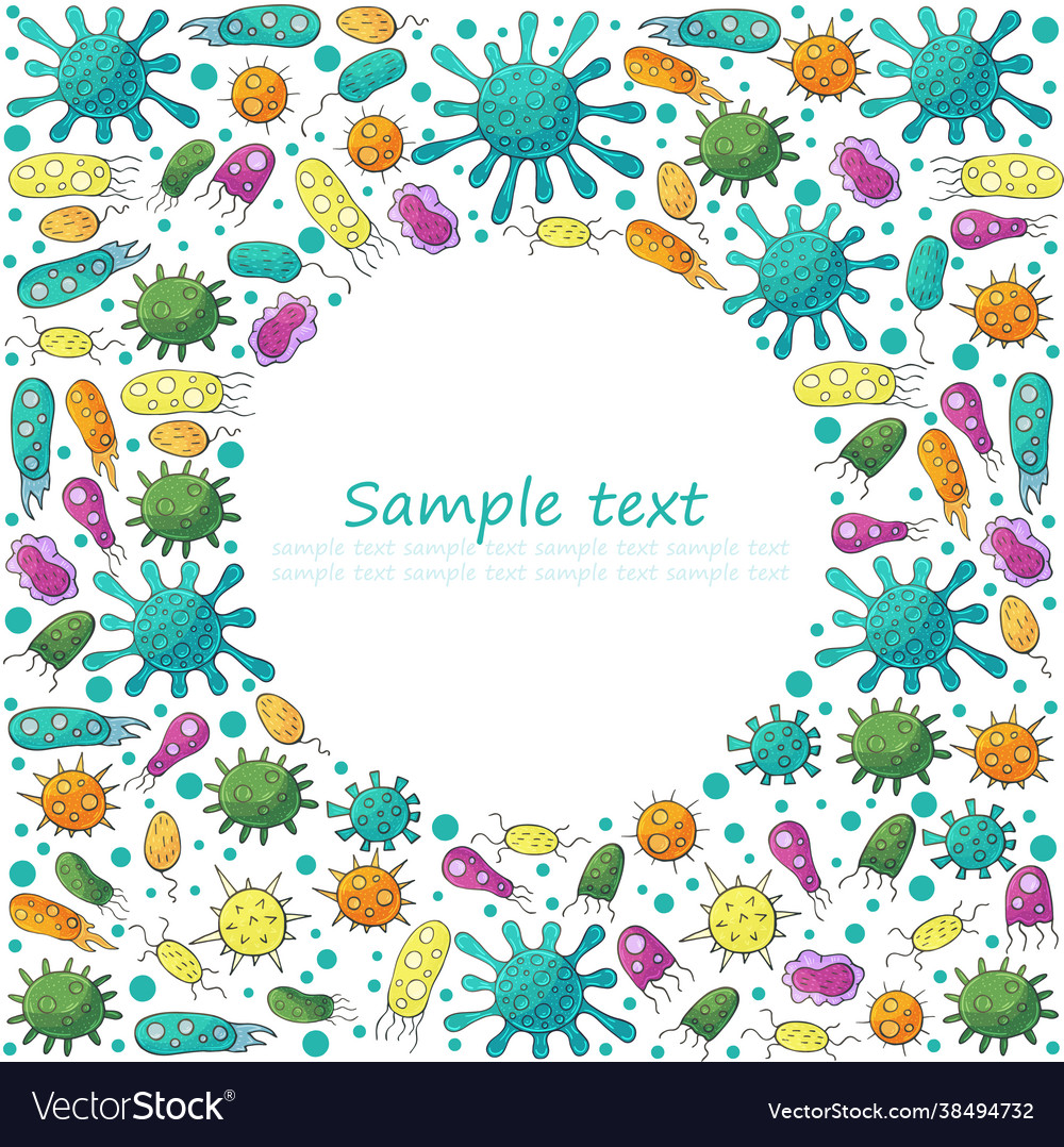 Round frame made elements set cartoon Royalty Free Vector