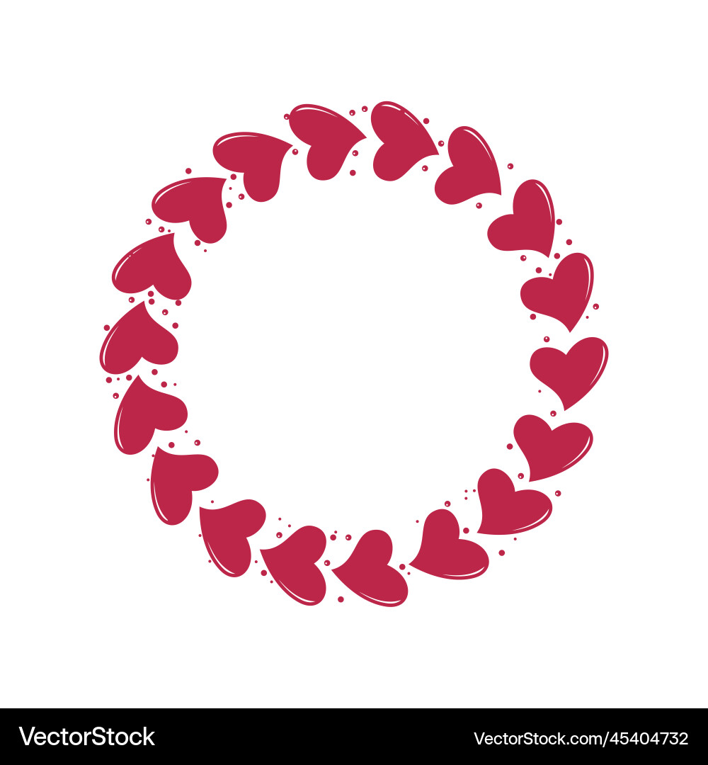 Round wreath of hearts Royalty Free Vector Image