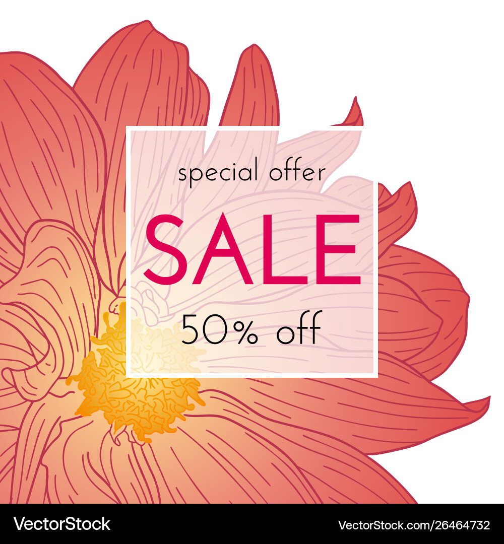 Sale floral card Royalty Free Vector Image - VectorStock
