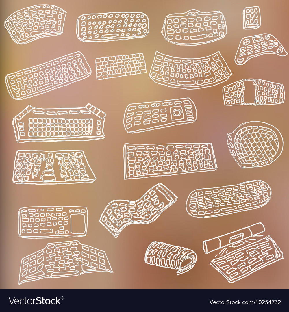 Sketch of keyboards Royalty Free Vector Image - VectorStock