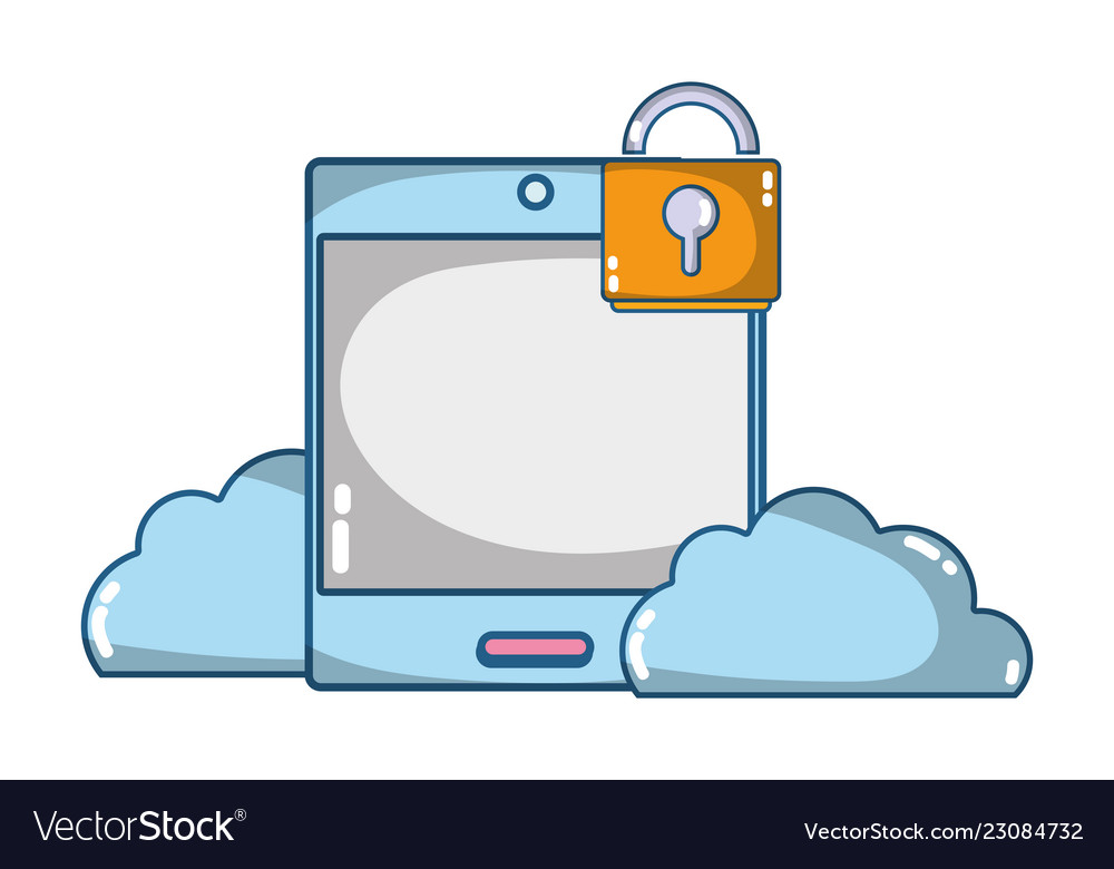 Technology computing security cartoon Royalty Free Vector