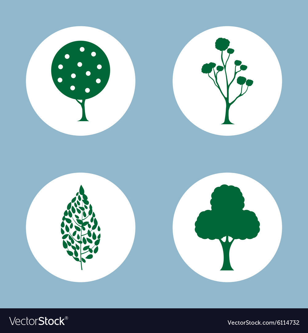 Tree icon set Royalty Free Vector Image - VectorStock