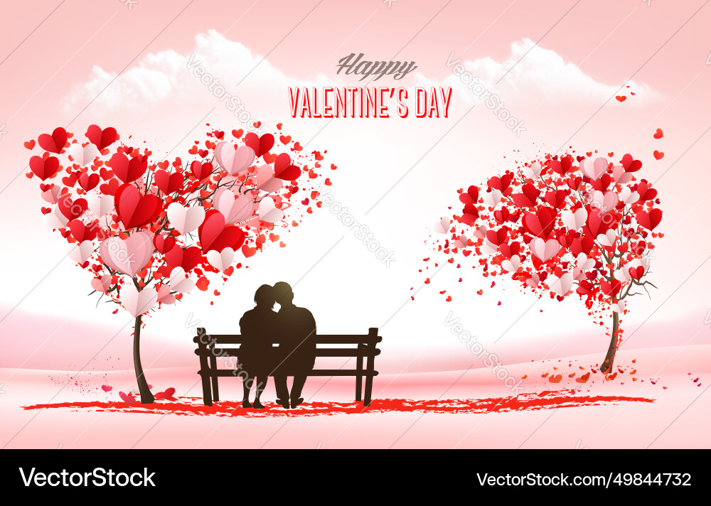 Valentines day holiday getting card with heart Vector Image