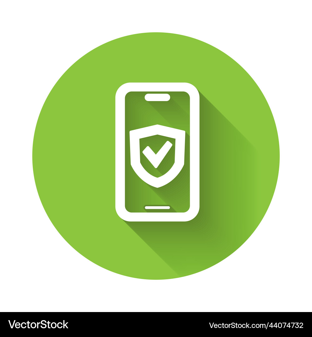 White insurance online icon isolated with long Vector Image