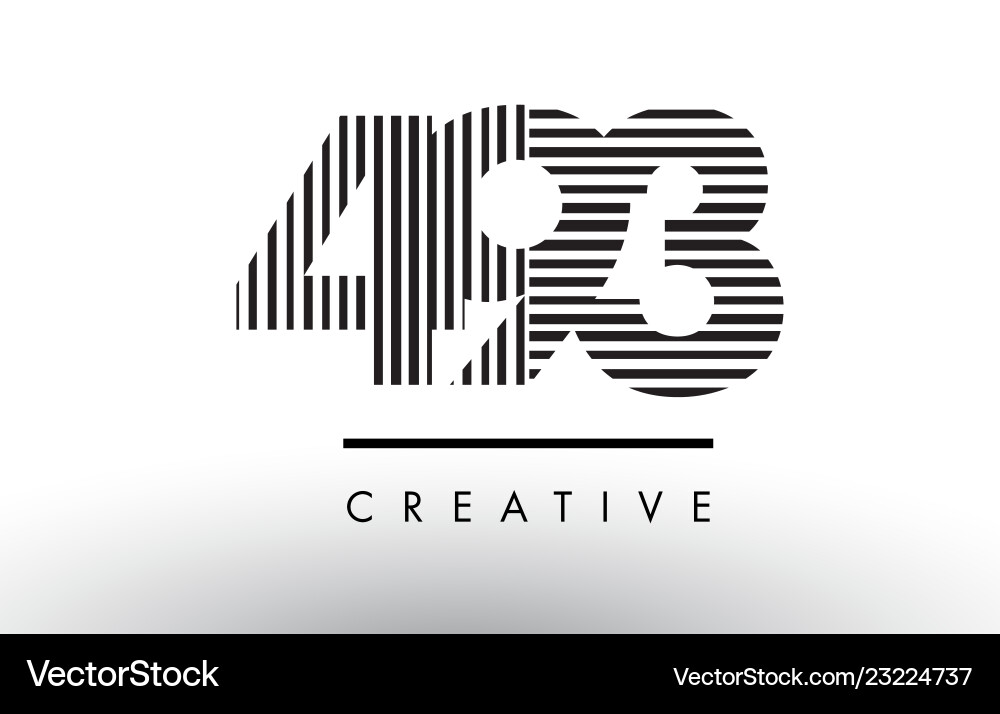493 black and white lines number logo design Vector Image