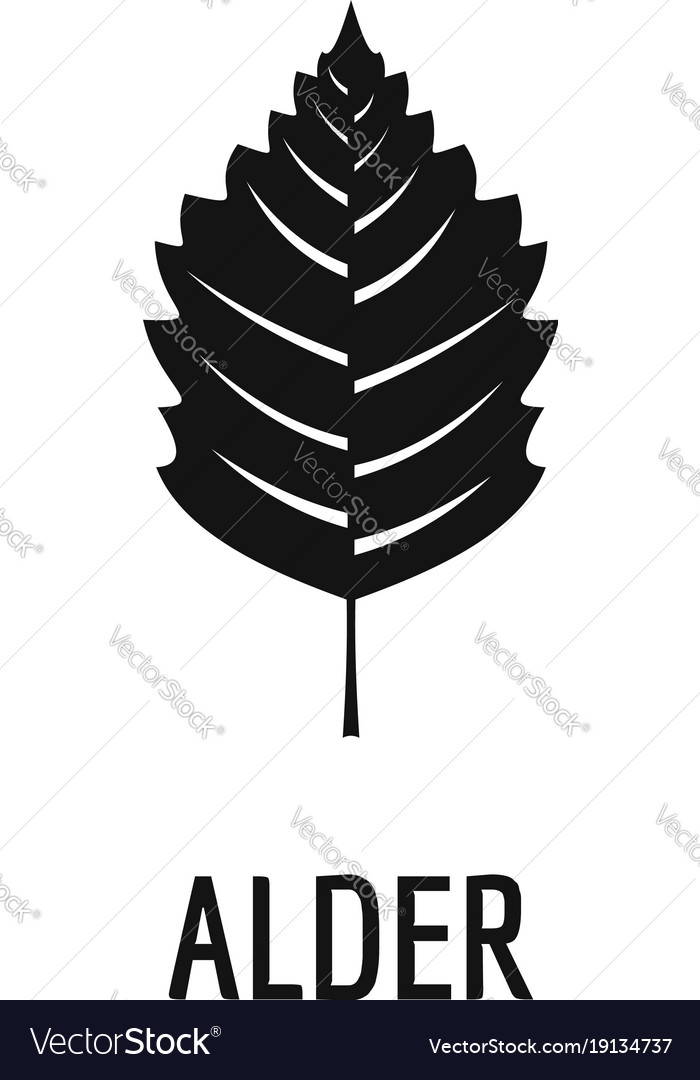 Alder leaf icon simple black style Royalty Free Vector Image Alder leaf icon simple black style Royalty Free Vector Image