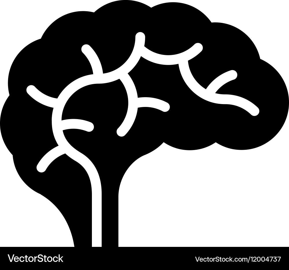 Brain icon flat Royalty Free Vector Image - VectorStock