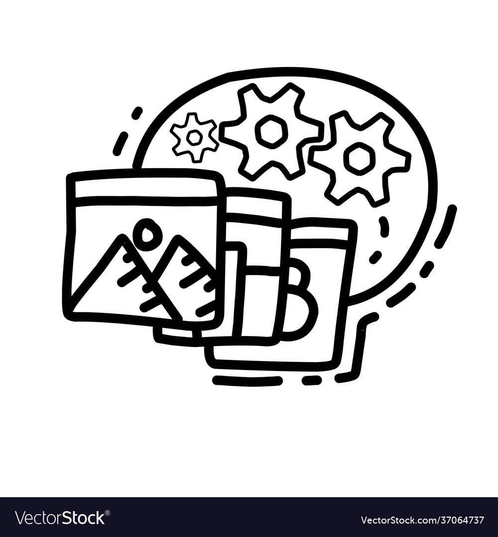 Business multitasking hand drawn icon design Vector Image