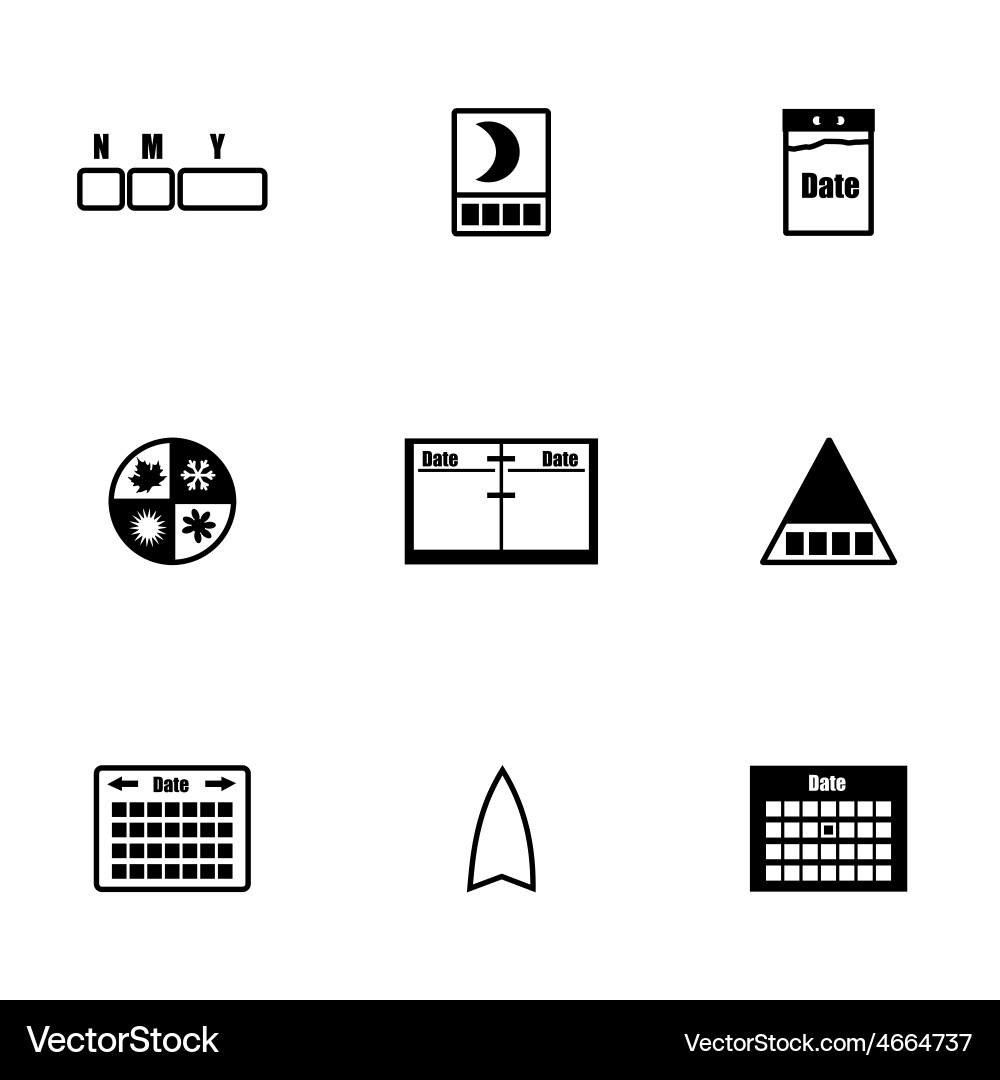 Calendar icon set Royalty Free Vector Image - VectorStock
