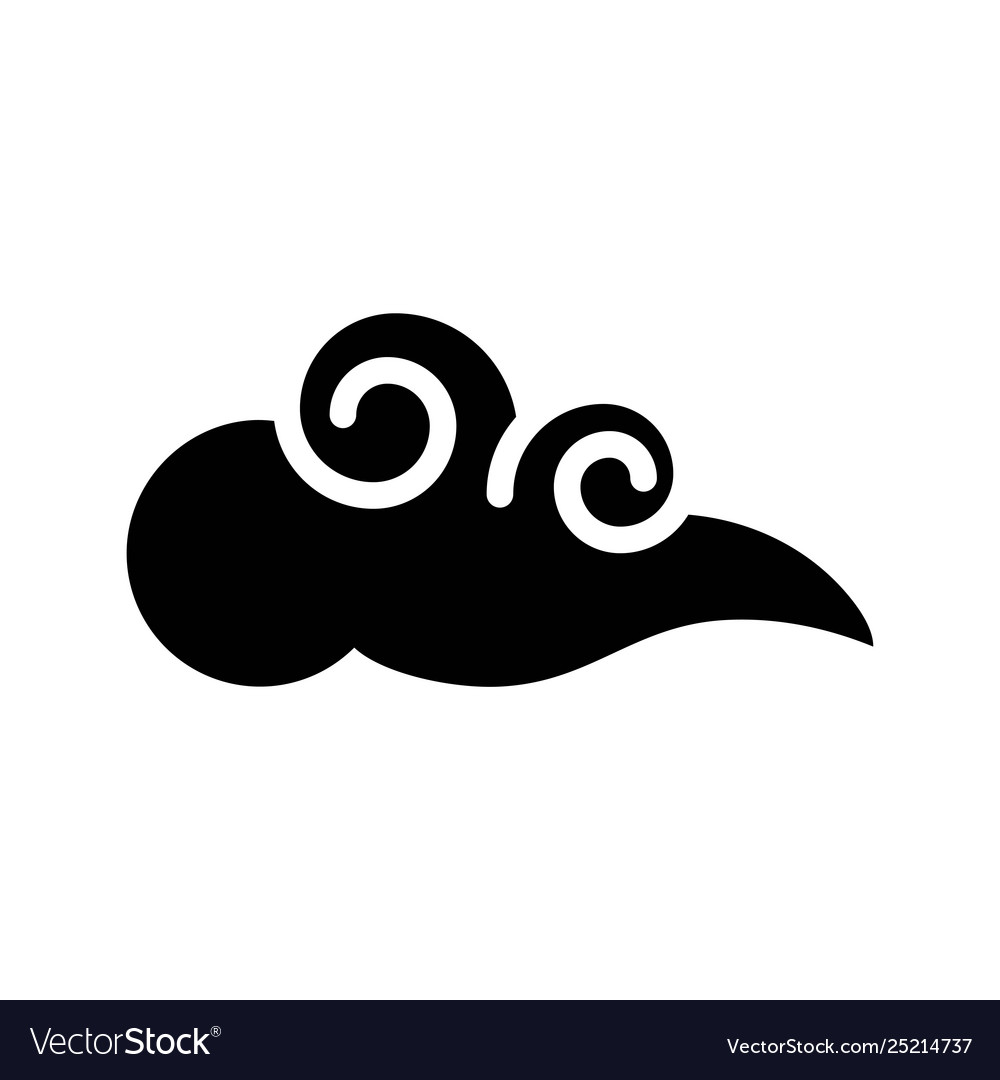 Chinese cloud lunar new year solid icon Royalty Free Vector