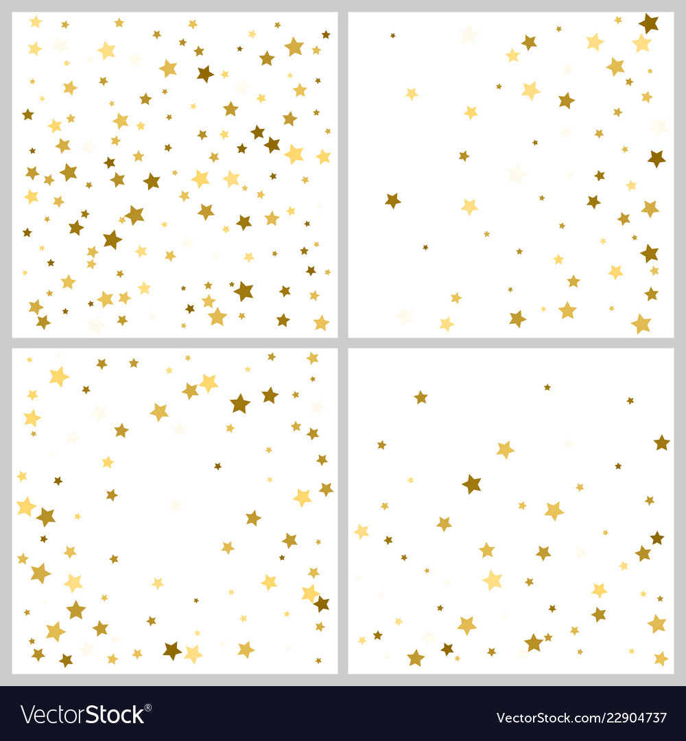 Gold stars confetti celebration falling golden Vector Image