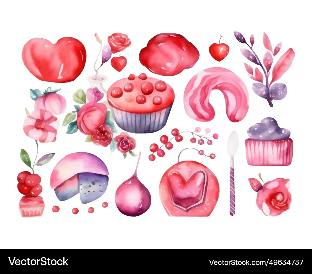 Hand drawn watercolor valentines day element Vector Image