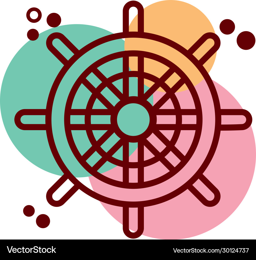 Helm ship line and color style icon Royalty Free Vector