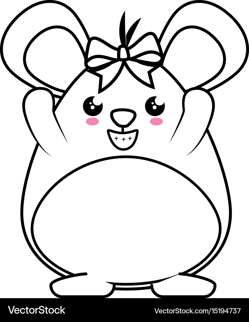 Little mouse kawaii cartoon Royalty Free Vector Image
